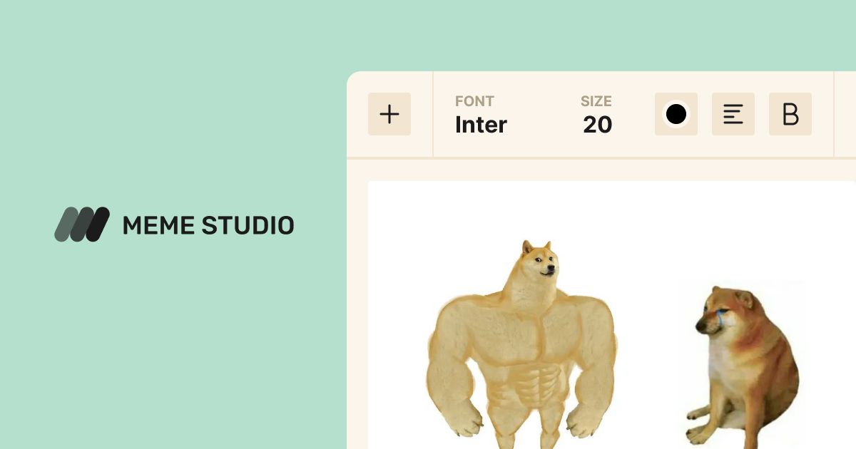 Swole Doge vs. Cheems Meme Generator - Meme Studio